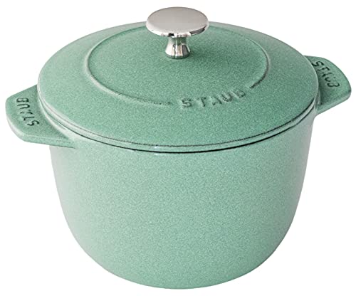 Staub 40508-825 La Cocotte de Gohan, Sage Green, M, 6.3 inches (16 cm), Rice Pot, 2 Cups, Cast Iron, Enameled Pot, Induction Compatible, Rice Cooker, Authentic Japanese Product
