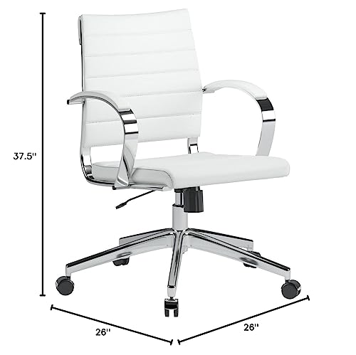 Modway Jive Office Chair, Mid Back, White
