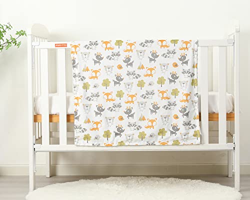 Soft Plush Minky Baby Blanket for Boys Girls Unisex with Print Animal Pattern Double Layer Dotted Backing Bed Throws for Baby Crib Receiving for Newborns