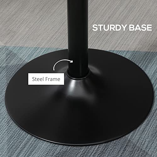 HOMCOM 42" H Bar Height Round Bar Table, Rustic Industrial Pub Table, Elm Wood Top Bistro Table with Metal Base