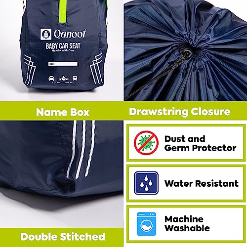 Infant Car Seat Travel Bag for Airplane - Durable Gate Check Bag for Car Seats that fits easily on Convertible Car Seats, Infant Carriers & Booster Seats (Blue).