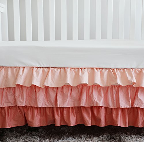 Sahaler Baby Crib Bedding Set for Boy Girls, Nursery Fitted Sheets Baby Minky Blanket Crib Kids Protective Pad Sets(Feather Floral 3pc Set)