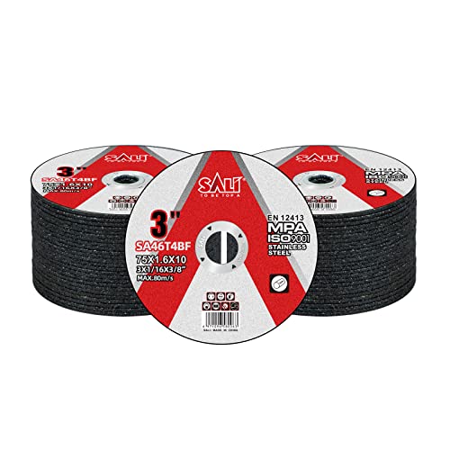 SALI 50 Pack Cut Off Wheels Cutting Wheels 3" x 1/16" x 3/8" Professional Cutting Stainless Steel for 3 in Angle Grinders and Die Grinders- Cutting Disc Aggressive Cutting Operating Up to 25000 RPM