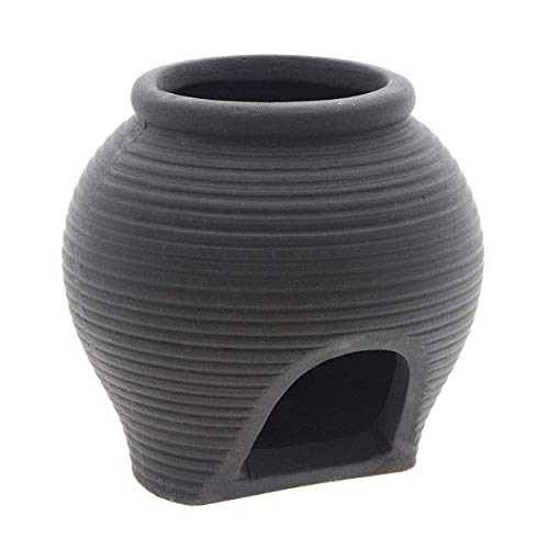 Saim Ceramic Jar Aquarium Decorations Fish Tank Cichlid Cave Breeding Cones Cave for Betta Fish Amano Shrimp Cichlid Bonsai to Play, Hide and Rest - Black