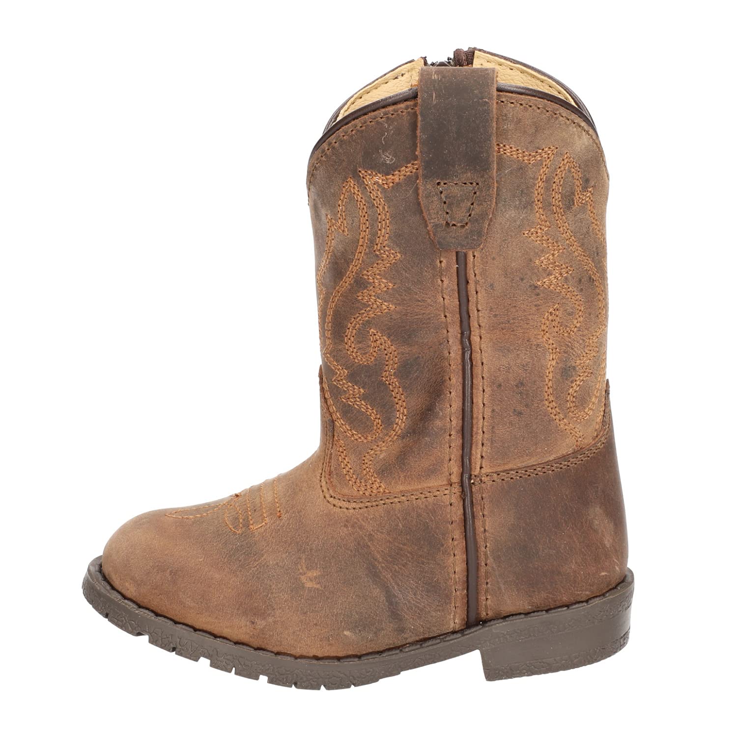 Smoky Children's Kid's Toddlers Brown Distress Leather Western Cowboy Boot