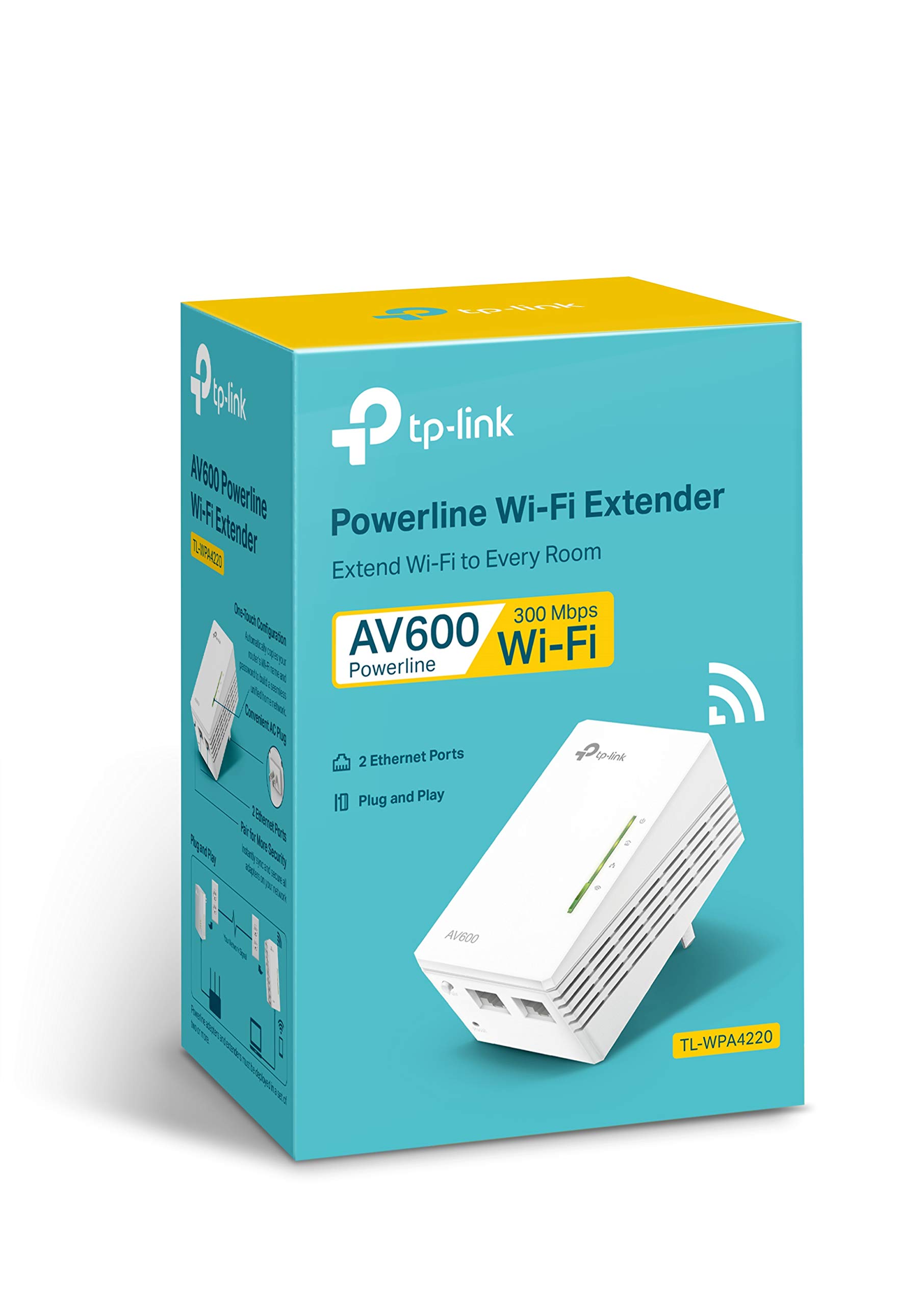 TP-Link Powerline WiFi Extender - Add-on Single Adapter, Ethernet over Powerline, Plug & Play, Compatible with all TP-Link powerline adapters with different speed, AV600 with N300 WiFi(TL-WPA4220)