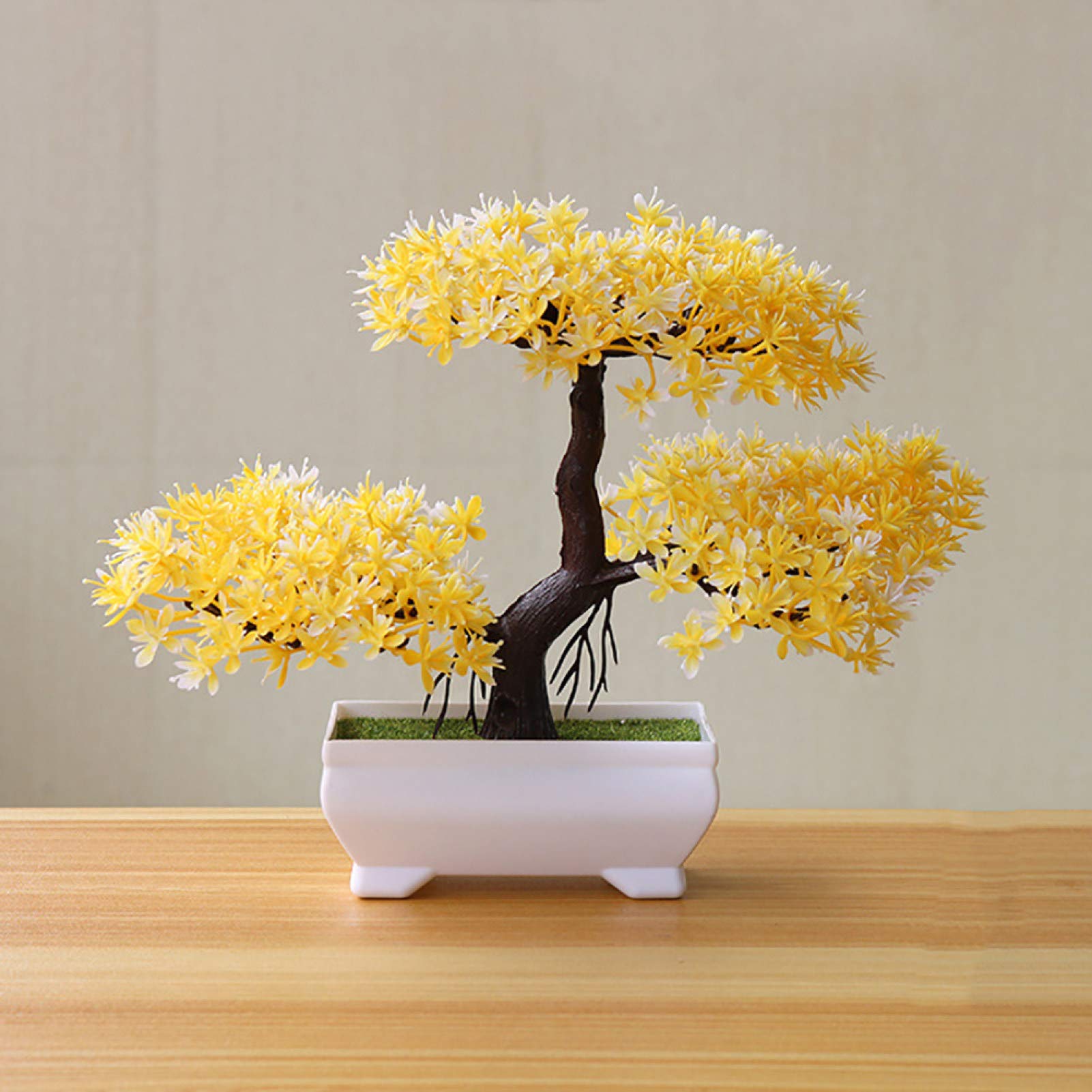 HASEAN Artificial Plants Bonsai Welcoming Pine Tree Pot Desk Display Simulation Fake Tree Fake Potted Ornament Home Hotel Garden Decoration