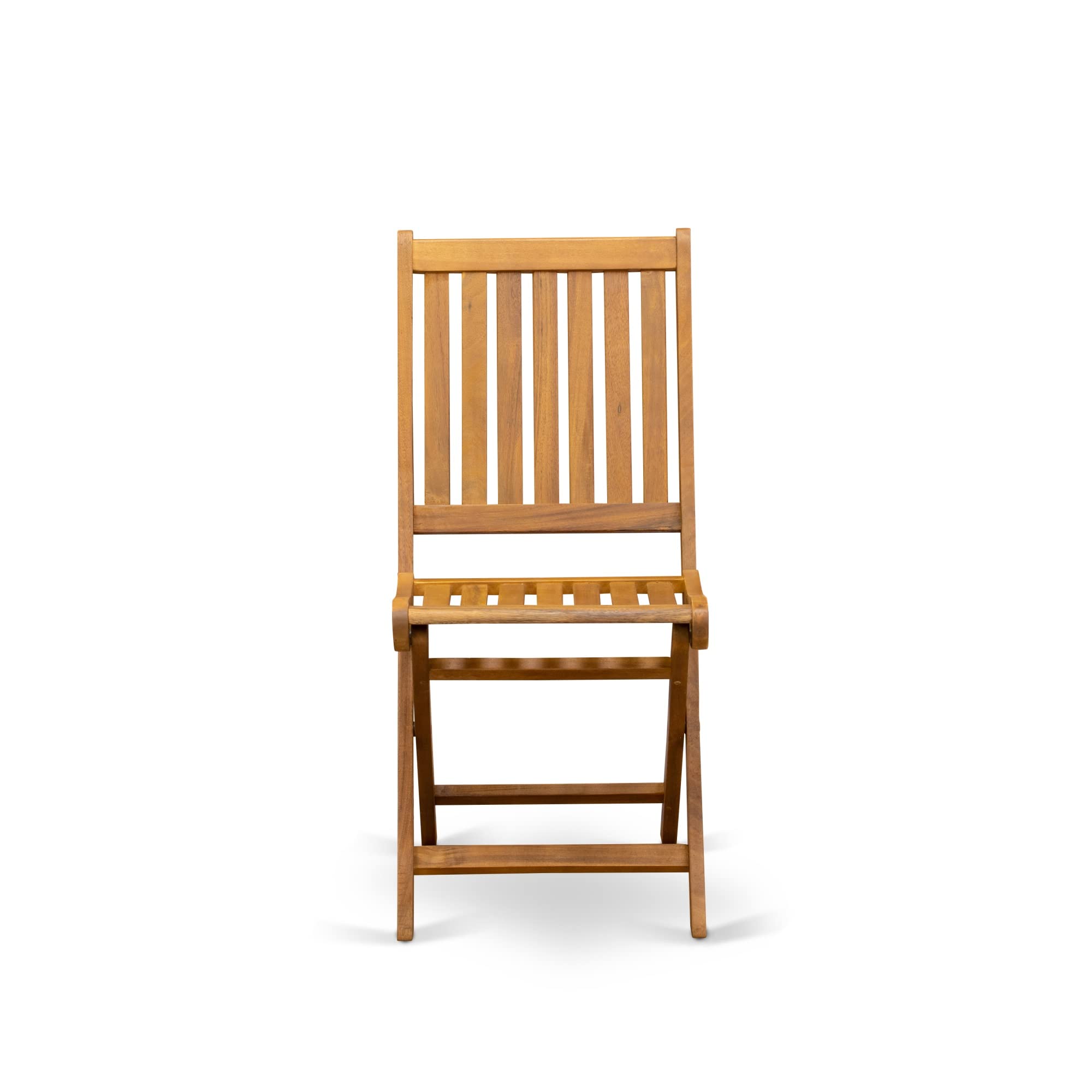 East West Furniture BDKCWNA Outdoor Dining Chairs Slatted Back-Natural Oil Finish, Normal