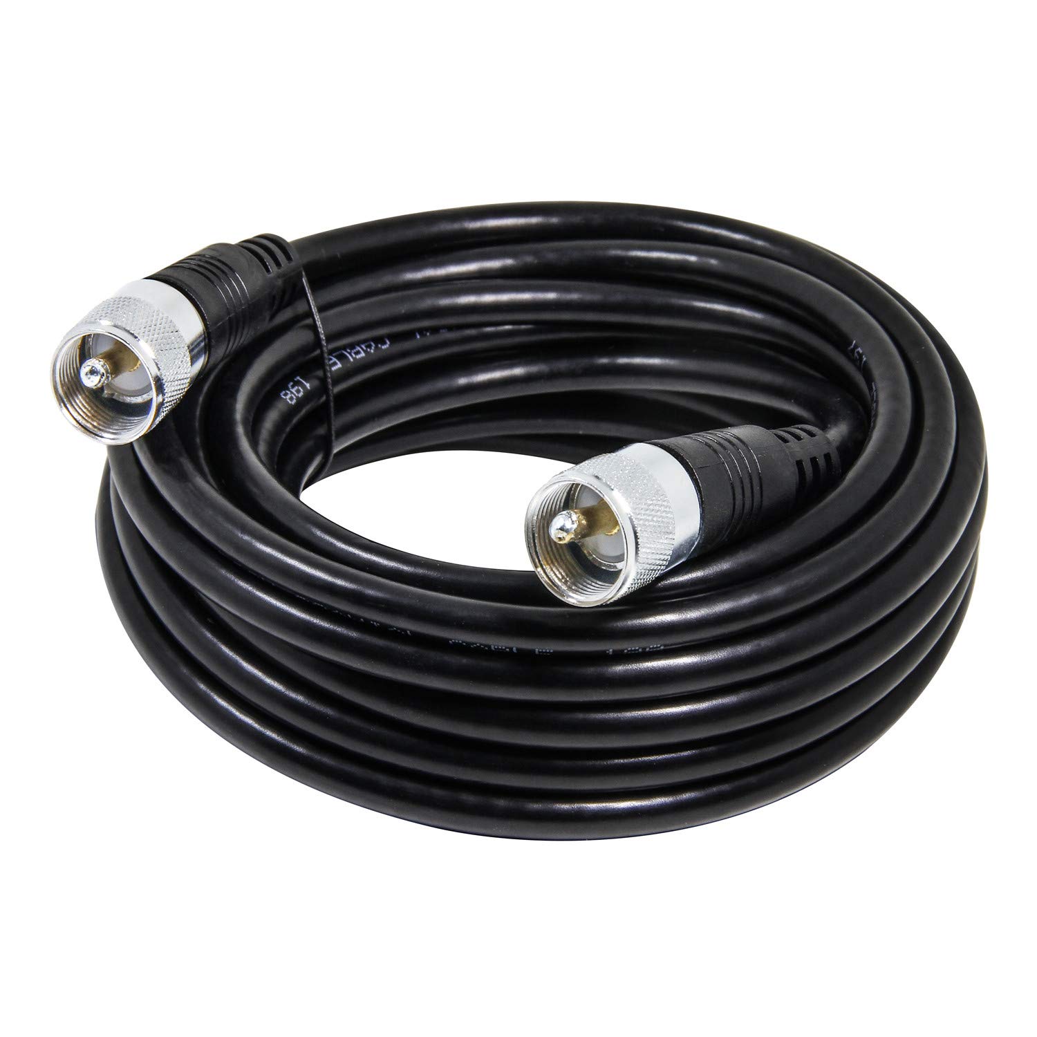 RFAdapter CB Coax Cable 25ft, RG8x Coaxial Cable 25ft, UHF PL259 Male to Male Low Loss CB Antenna Cables, 50 Ohm for HAM Radio, Antenna Analyzer, Dummy Load, SWR Meter