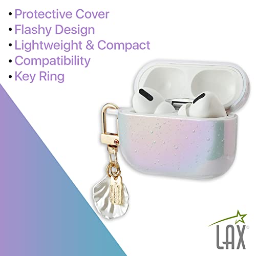 LAX Gadgets AirPods Pro Case Cover - Protective Compatible with Apple AirPod Pro - Lightweight Case with Carabiner Key RingĀ Easy to Use - Pearl