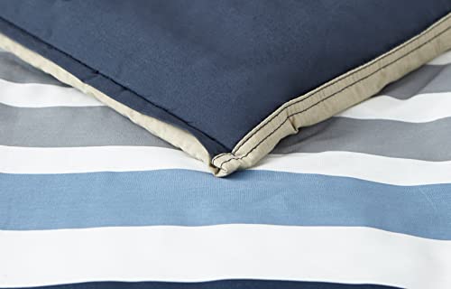 Nautica - Queen Comforter Set, Cotton Reversible Bedding with Matching Shams, Stylish Home Decor (Bradford Navy/Kahki, Queen)