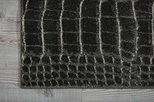 Nourison Maxell Nourison Charcoal 2'2" x 7'6" Area -Rug, Easy -Cleaning, Non Shedding, Bed Room, Living Room, Dining Room, Kitchen (2x8)