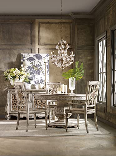 Hooker Furniture Chatelet Round Extendable Dining Table in Vintage White