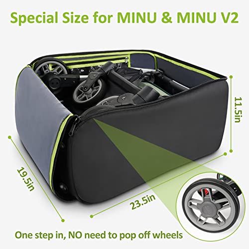Padded Stroller Bag for Airplane Travel Compatible with UPPAbaby MINU V2 and MINU, Stroller Gate Check Bag Backpack with 2 Large Inner Mesh Pockets, Durable Baby Stroller Storage Bag for Accessories