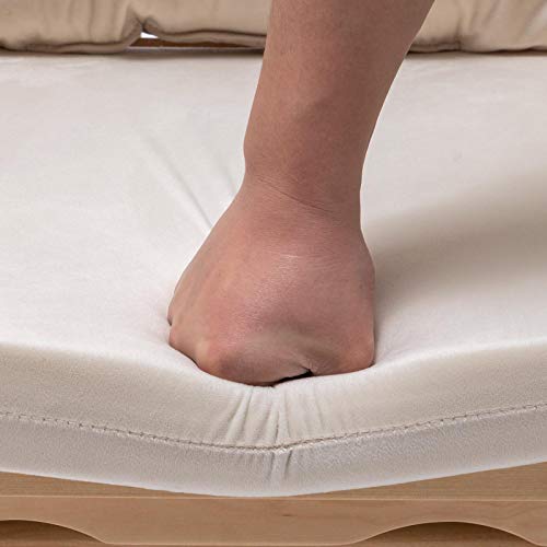 Paddie Beige Massage Glider Rocker Replacement Cushions with Storage Velvet Washable Non Slip for Glider Rocking Chair, 5PCS