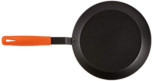 Lodge Manufacturing Company CRS12HH61 Carbon Steel Skillet, 12", Black/Orange