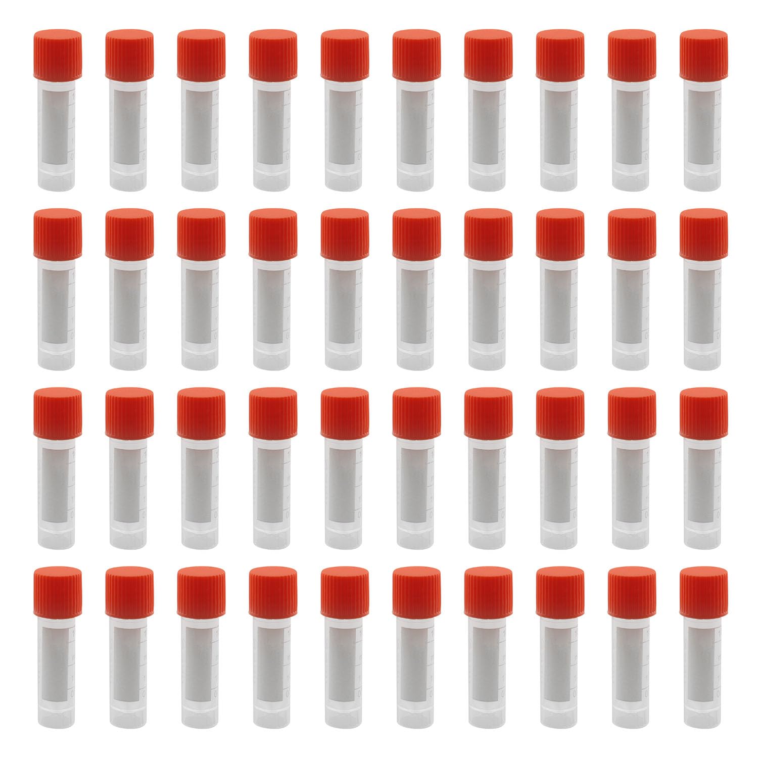 JCBIZ 40PCS 1.8ml Plastic Frozen Tube Cryopreservation Tube with Centrifuge Container Cap and Frosted Scale Cold Storage