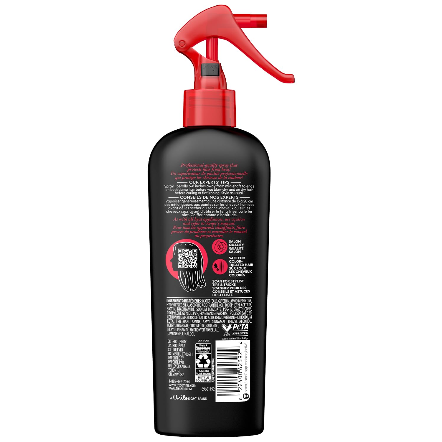 TRESemmé Heat Protection Spray for Hair, 3-Pack – Vitamin-Enriched Anti-Frizz Hair Products, 8 Oz Ea