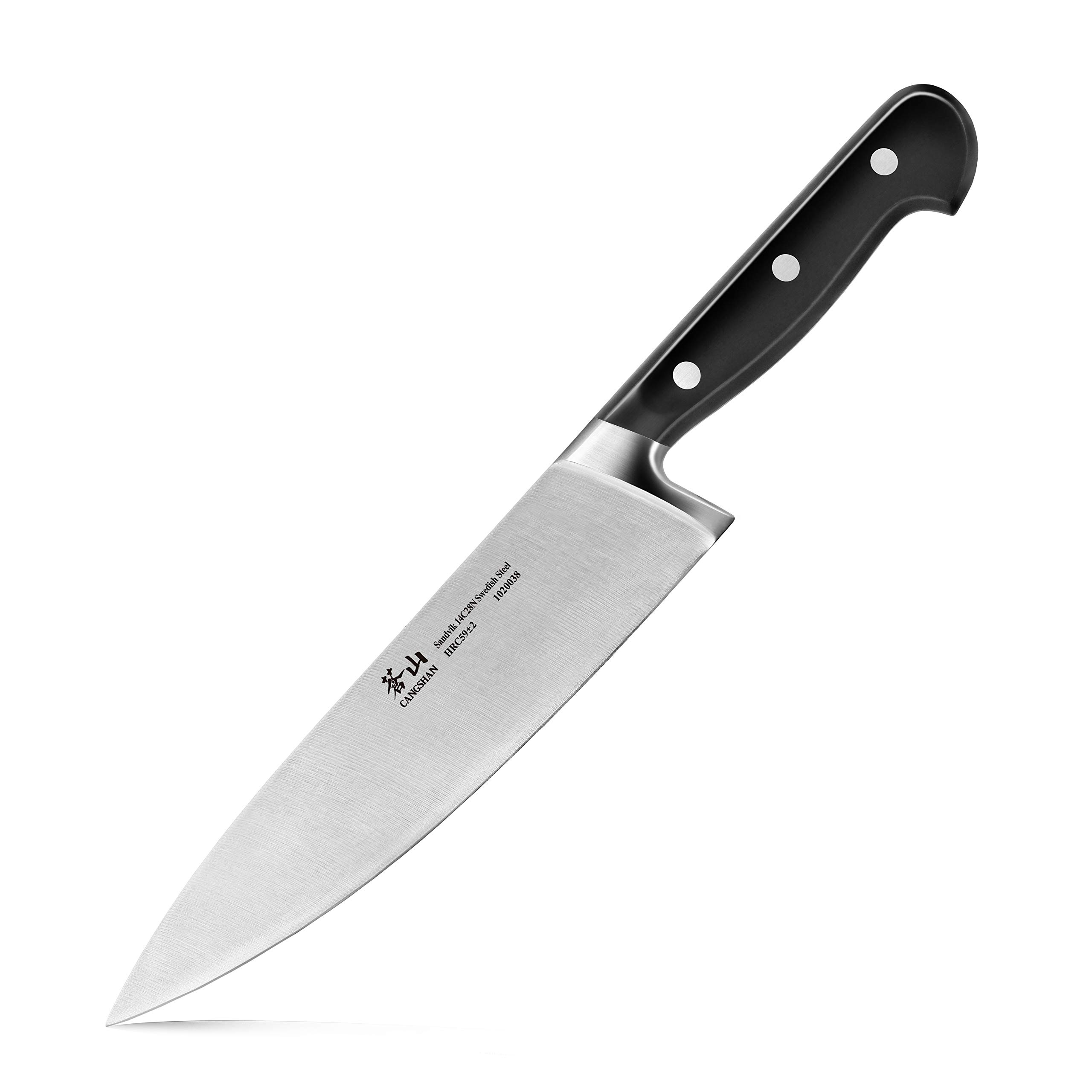 Cangshan TV2 Series 1020038 14C28N Swedish Steel Forged Chef Knife, 8-Inch