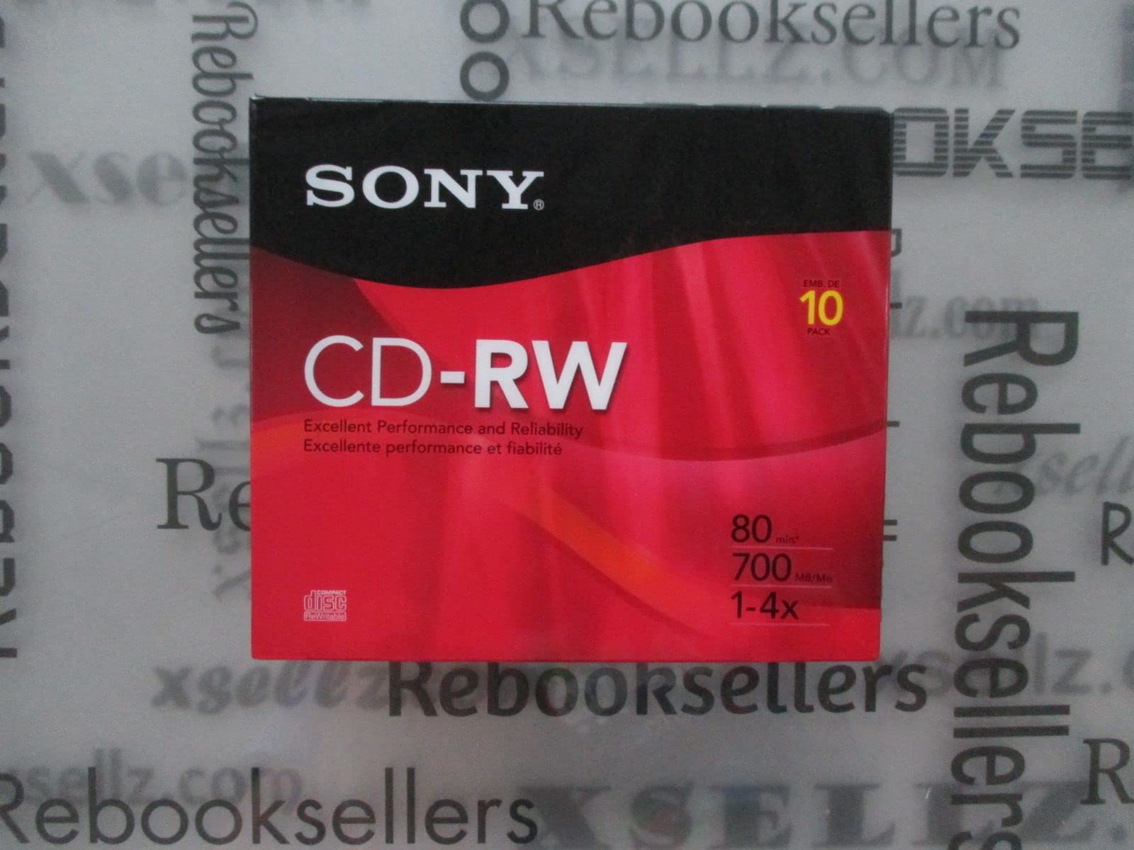 SON22159 - SON22159 CD-RW Rewritable Discs, Branded Surface, 700MB/80MIN, 4x, Silver, 10/Pack