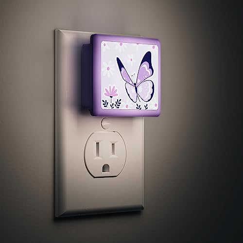 LOHAS Butterfly Night Light for Kids [2-Pack], Girls LED Wall Decor, Plug into Wall Lights, Dusk-to-Dawn Sensor, Cute Nursery Plug in Nightlight, for Kids Room, Bathroom, Bedroom Décor, Children Gift