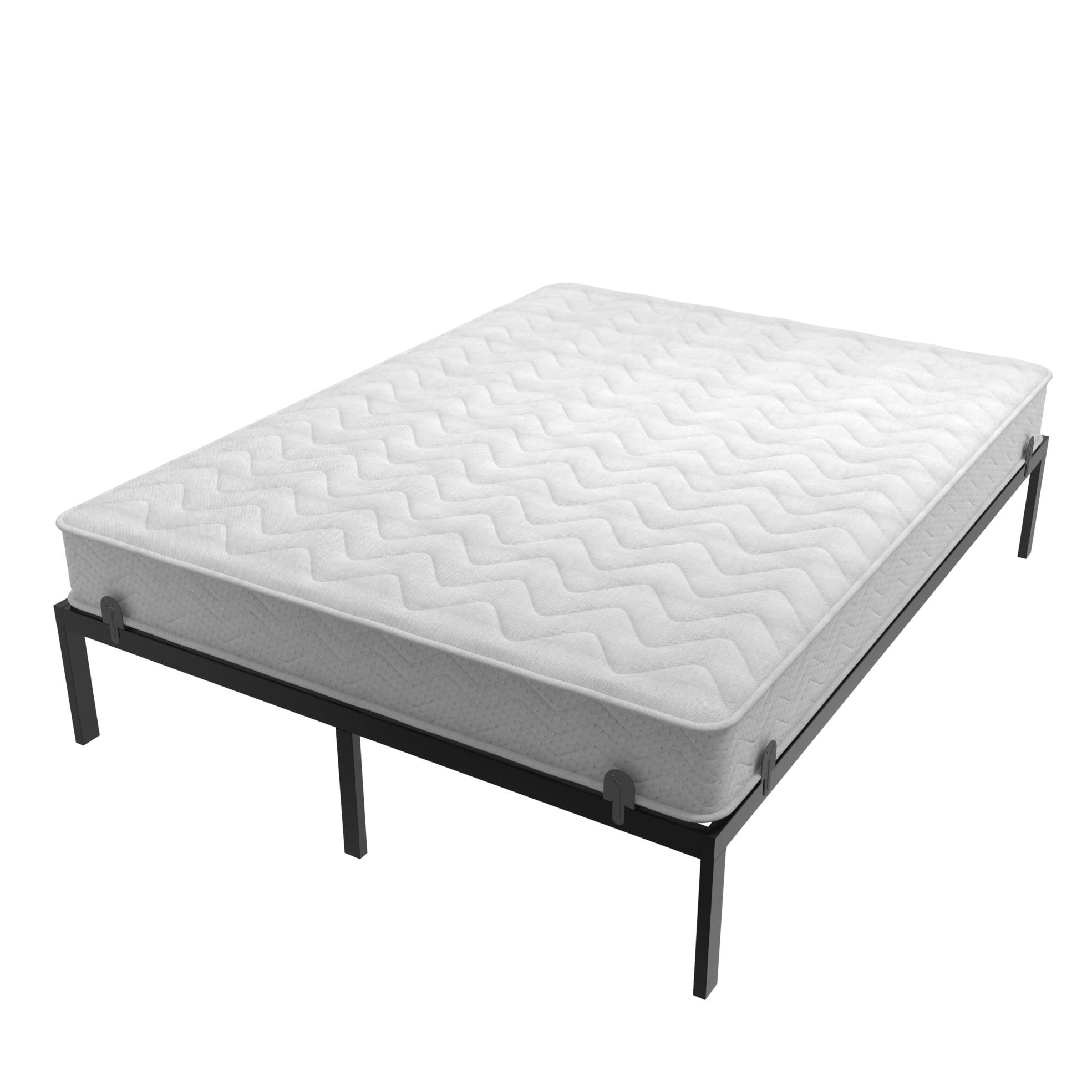 DiaOutro Bed Frame Non Slip Mattress Gaskets, 6 PCS Mattress Retainer Keep Mattress in Place for a Great Sleep, Adjustable Anti-Slip Baffle Fit for Most Metal Bed Frames, Black
