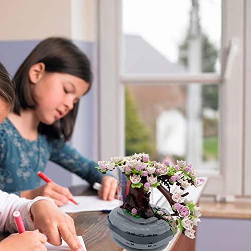 LNYSSQ Mini Succulent Bonsai Tree Building Sets Botanical Collection Flower Bouquet Bricks Bonsai Model Creative DIY Simulation for Home(Mini Sakura Bonsai)