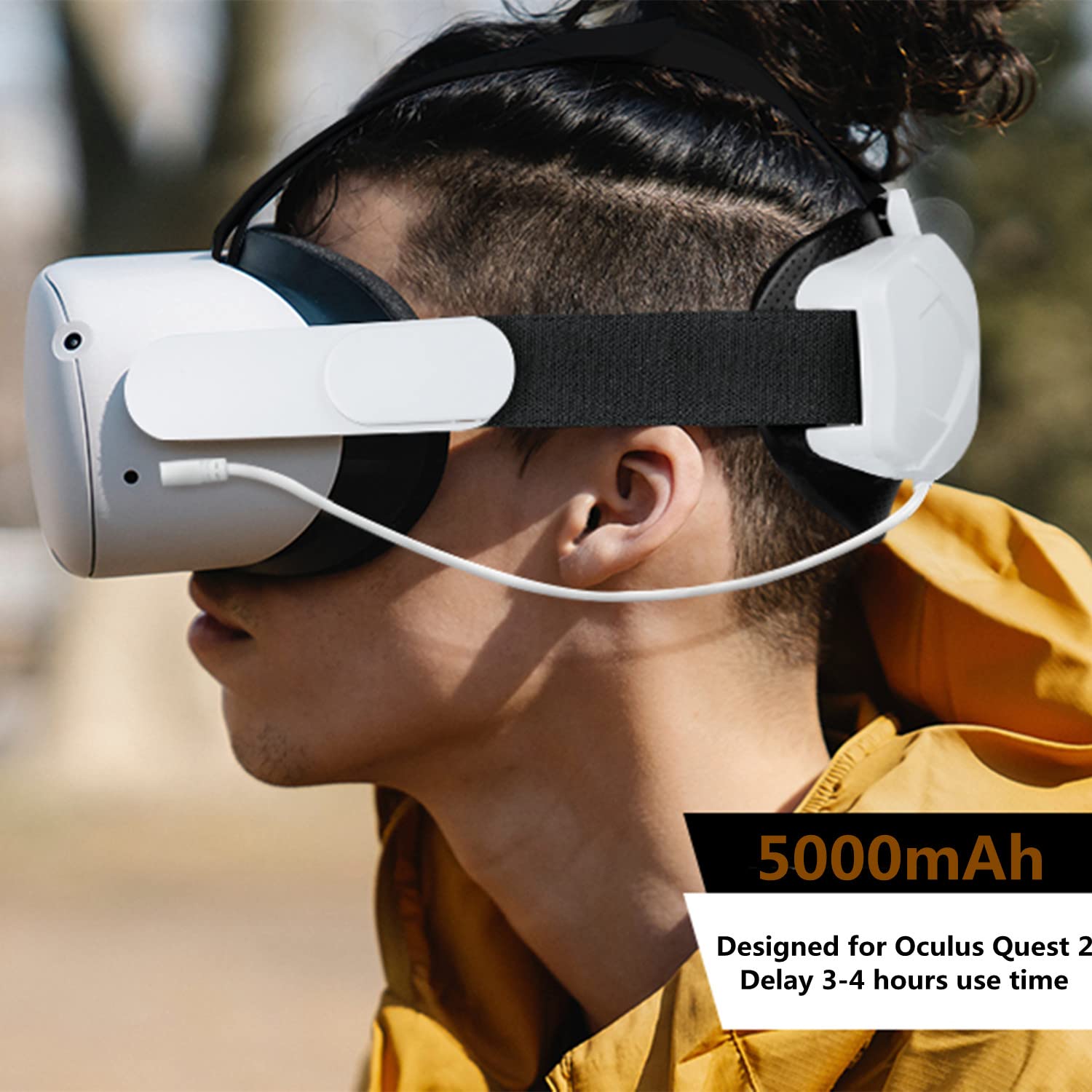 Meta Elite Strap with Battery,Power Bank for Accessories,5000mAh Extend 3hrs Playtime,Fast Charging VR Power,Adjustable Head Strap for Enhanced Support and Comfort in VR
