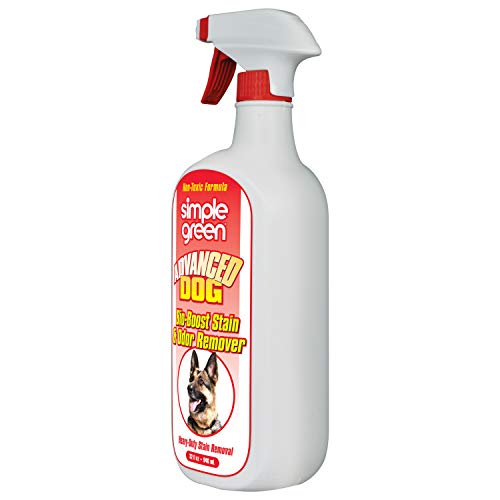 Simple Green Advanced Dog Stain & Odor Remover - Bacteria & Enzyme Cleaner for Large Dogs - Stain Remover for Carpet & Fabric β eliminates Urine Odor (32 oz Sprayer)