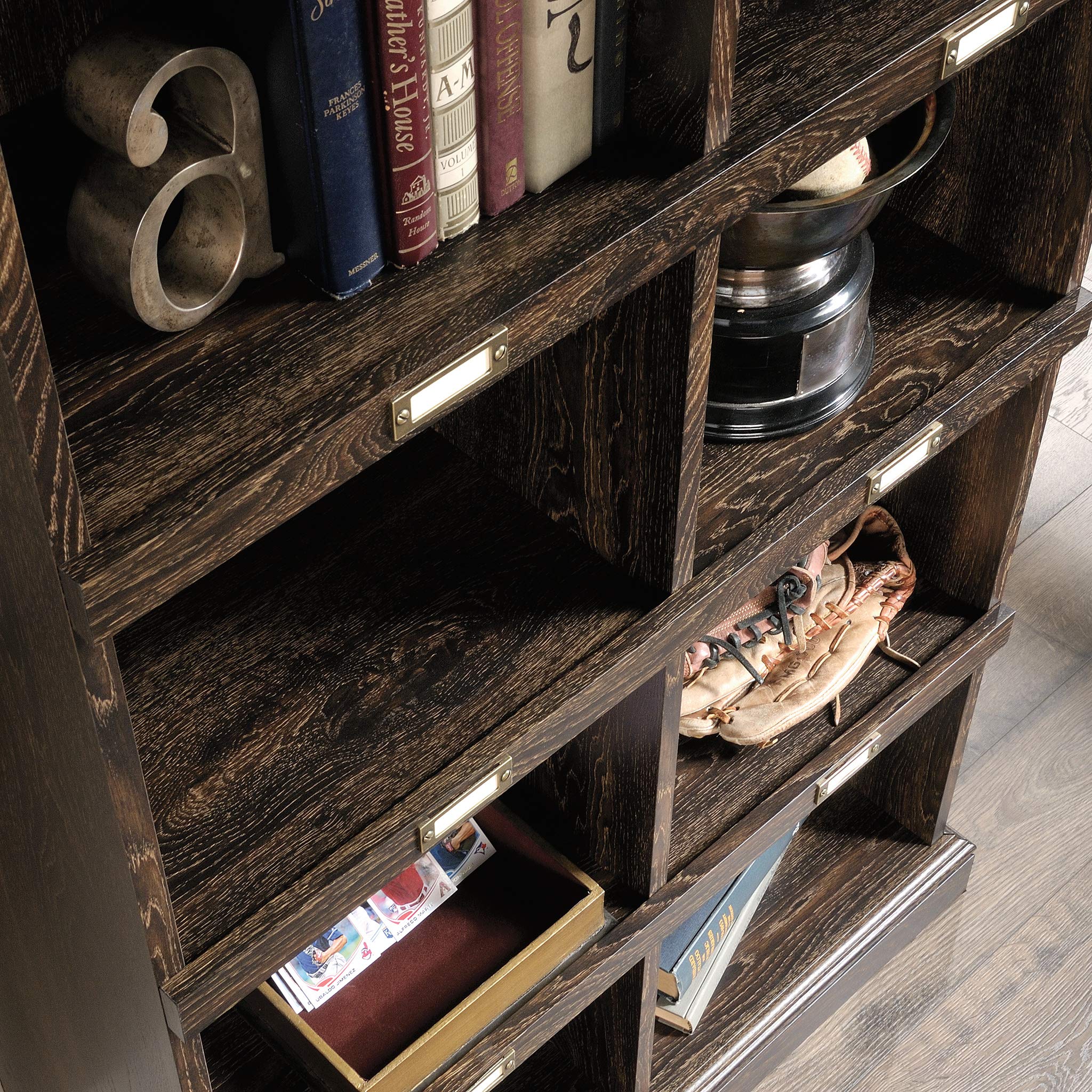 Sauder Barrister Lane Tall Bookcase, Iron Oak finish