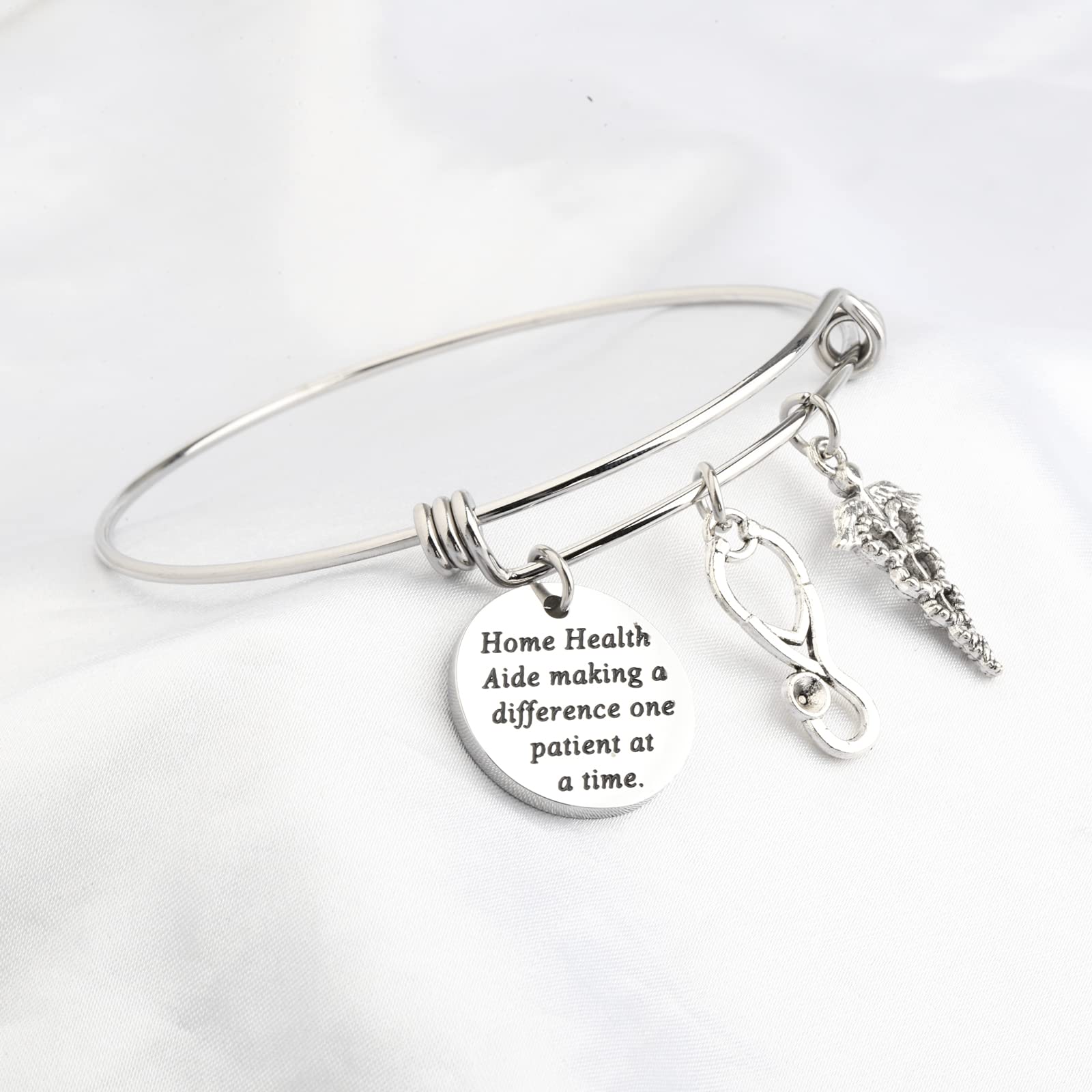 BAUNA Home Health Aide Gifts Home Health Aide Stethoscope Keychain(Home Health Aide-bracelet)