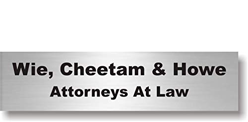 Lasercrafting Office Desk Name Plate or Door Sign 2x8 - Laser Engraved Signage from UV rated material. Color and font options to suit your style.