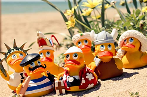 Lanco Skier Rubber Duck Bath Toy | All Natural, Organic, Eco Friendly, Squeaker Brand | Imported from Barcelona, Spain