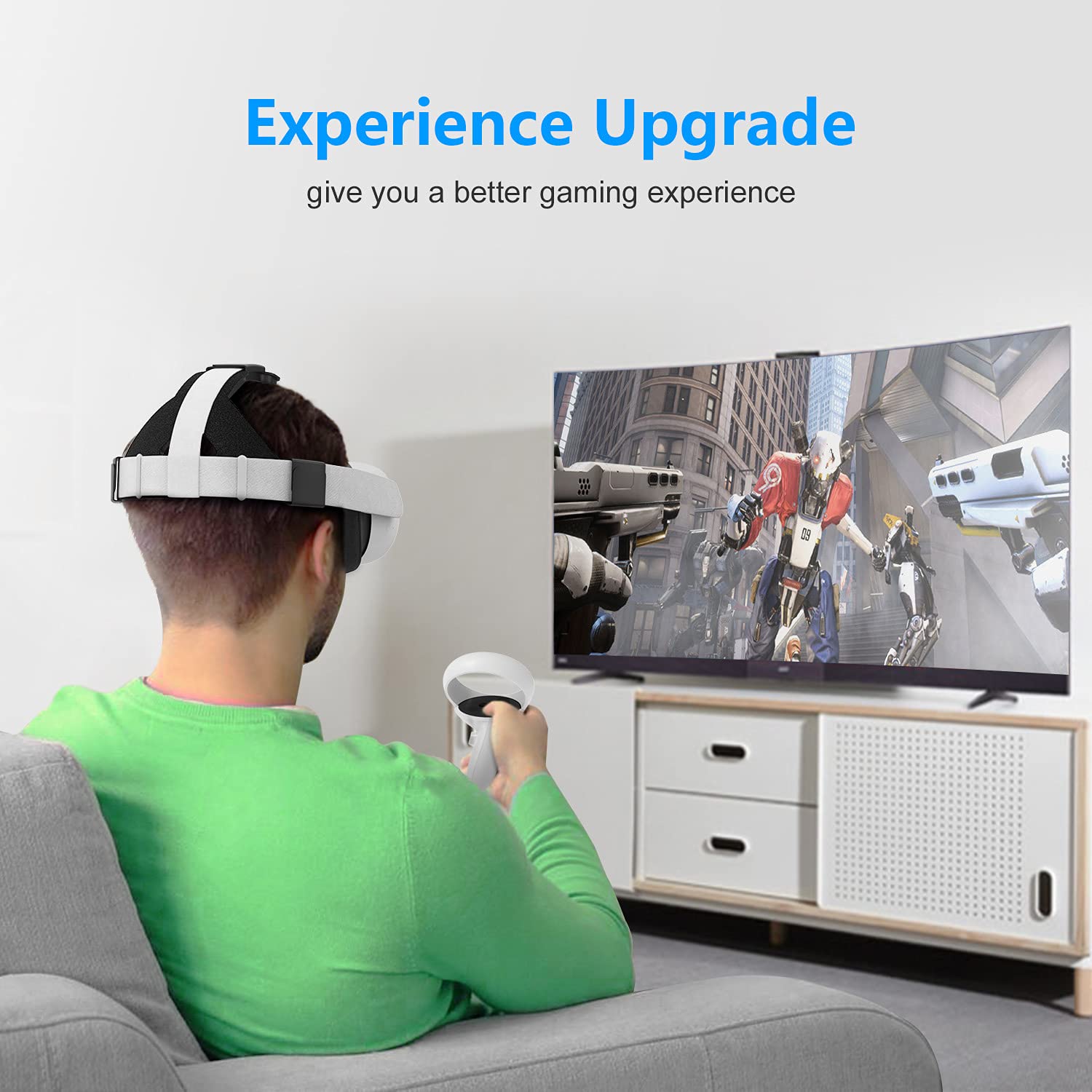 AMVR Touch Controller Grip Cover and Head Back Leather Pad for Oculus Quest 2 Accessories