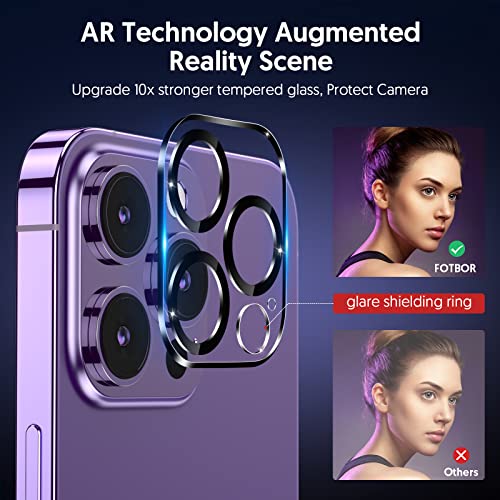 Fotbor for [3+3 Pack] iPhone 14 Pro Max Screen Protector with Camera Lens Protector, 9H Shatterproof Tempered Glass Film with Easy Installation Frame, HD Clear Sensitive Full Coverage 6.7 Inch