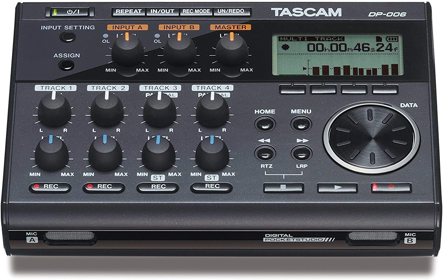 TASCAM DP-006 6-Track Portable Digital Multitrack Recorder with 2 Built-in Microphones with EMB Cable and Gravity Magnet Phone Holder Bundle
