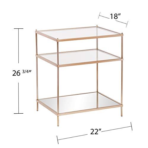 Southern Enterprises Knox Glam Mirrored, Side Table, Gold