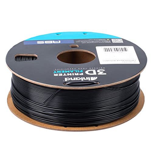 Inland 1.75mm ABS 3D Printer Filament, Dimensional Accuracy +/- 0.03 mm - 1kg Cardboard Spool (2.2 lbs) - Fits Most FDM/FFF Printers - Black