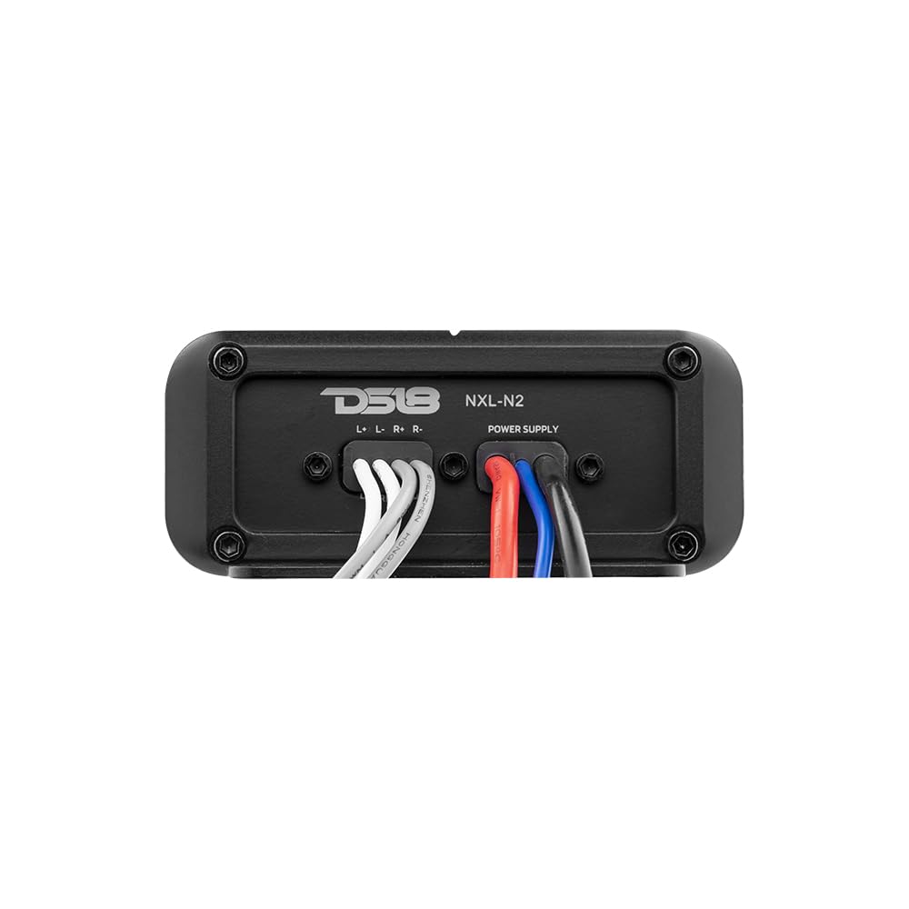 DS18 Hydro NXL-N2 Amplifier 2-Channel Ultra Compact 900W Peak Power, Stereo Full Range Amp, Class D, Waterproof IP67, Digital Marine Amplifier, Nano Size - All Elements, for All Applications