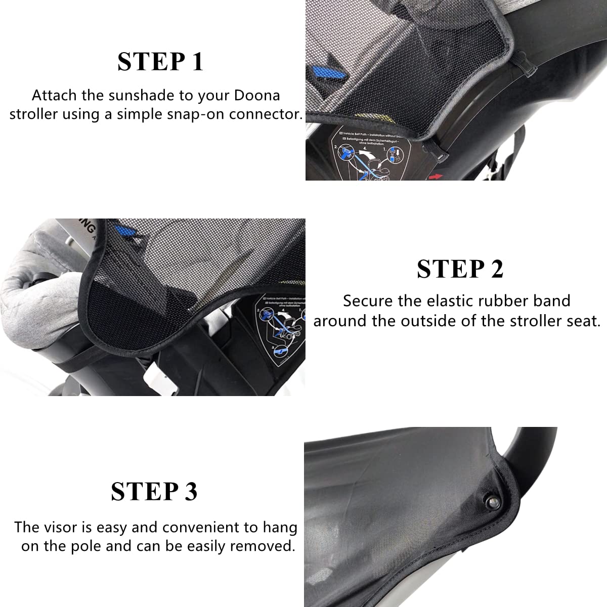 Baby Stroller Sun Shade Net Compatible with Doona, Sun Cover Protection fit Doona, Car Seat & Stroller Sunshade Awning Canopy Umbrella ProtectionShield with Great UV Protection Performance fit Doona