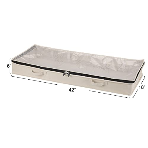 Household Essentials Cotton Canvas Under Bed Clothing and Linen Storage Bag | Natural