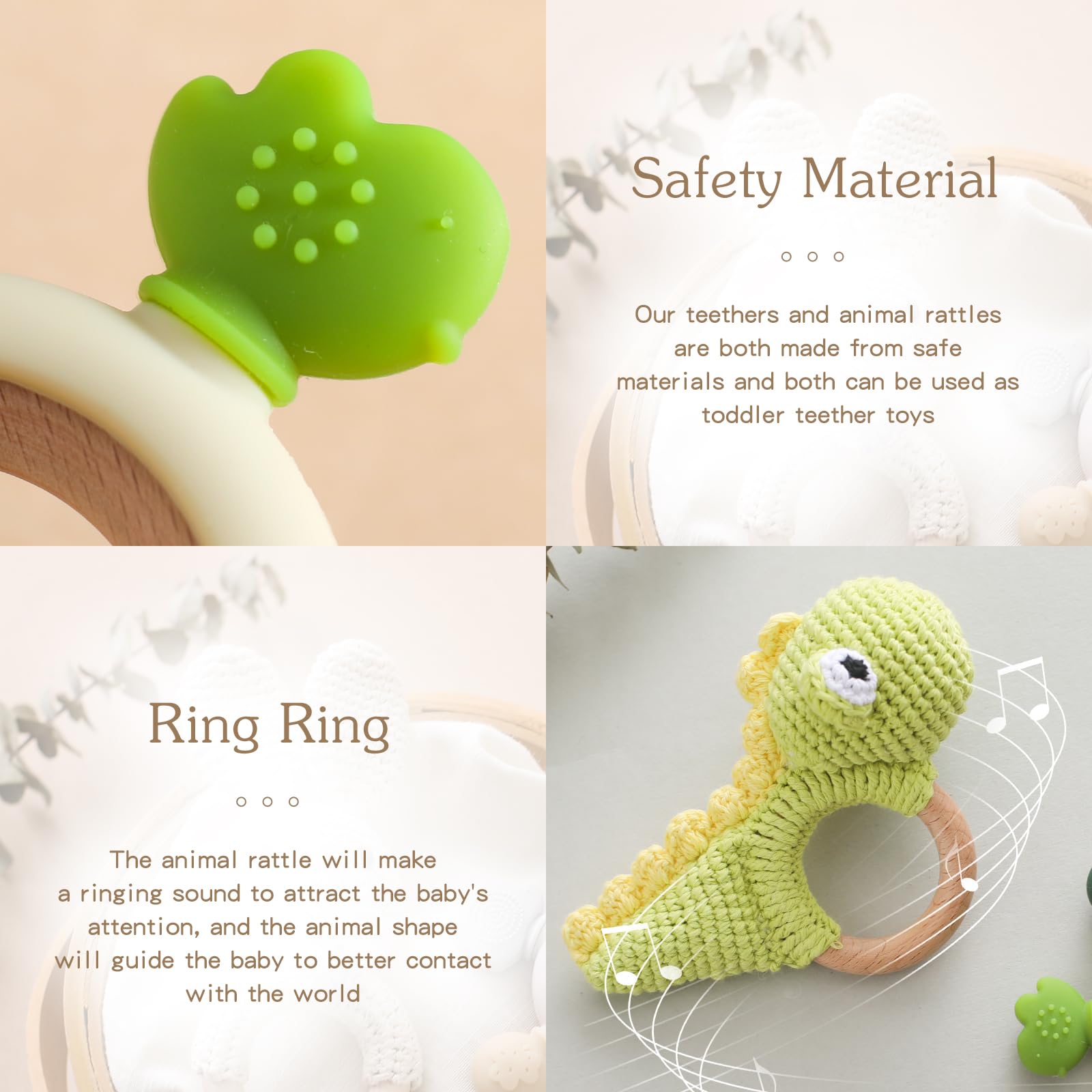 Baby Teether - Infant Teething Toy - Silicone Baby Teething Toys - BPA Free Silicone Chewable Rings with Organic Featuring Multiple Textures to Soothe Gums Ages 6 Months and Up (Pink)