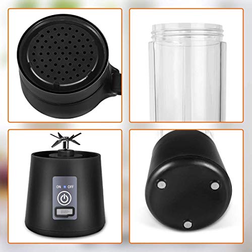 Portable Blender, Personal Blender for Shakes and Smoothies, Personal Size Blenders with USB Rechargeable Mini Fruit Juice Mixer, Mini Juicer Smoothie Blender Bottles Travel 380ML, Blue