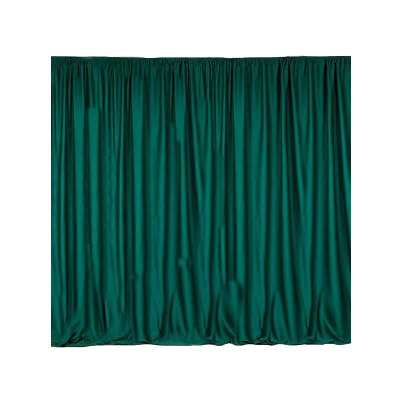 Efavormart 2 Pack | Hunter Emerald Green Fire Retardant Scuba Polyester Curtain Panel Backdrops Wrinkle Free with Rod Pockets - 10ftx10ft