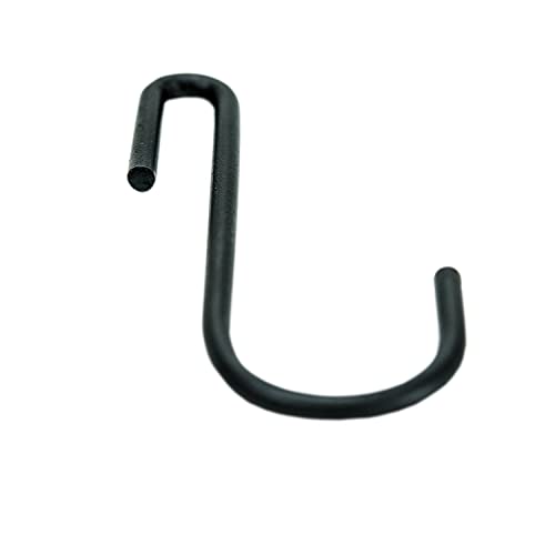 HUJI Black S Shaped Heavy Duty Hanging Hooks for Kitchenware Pots Pans Utensils (Set of 6 Hooks)