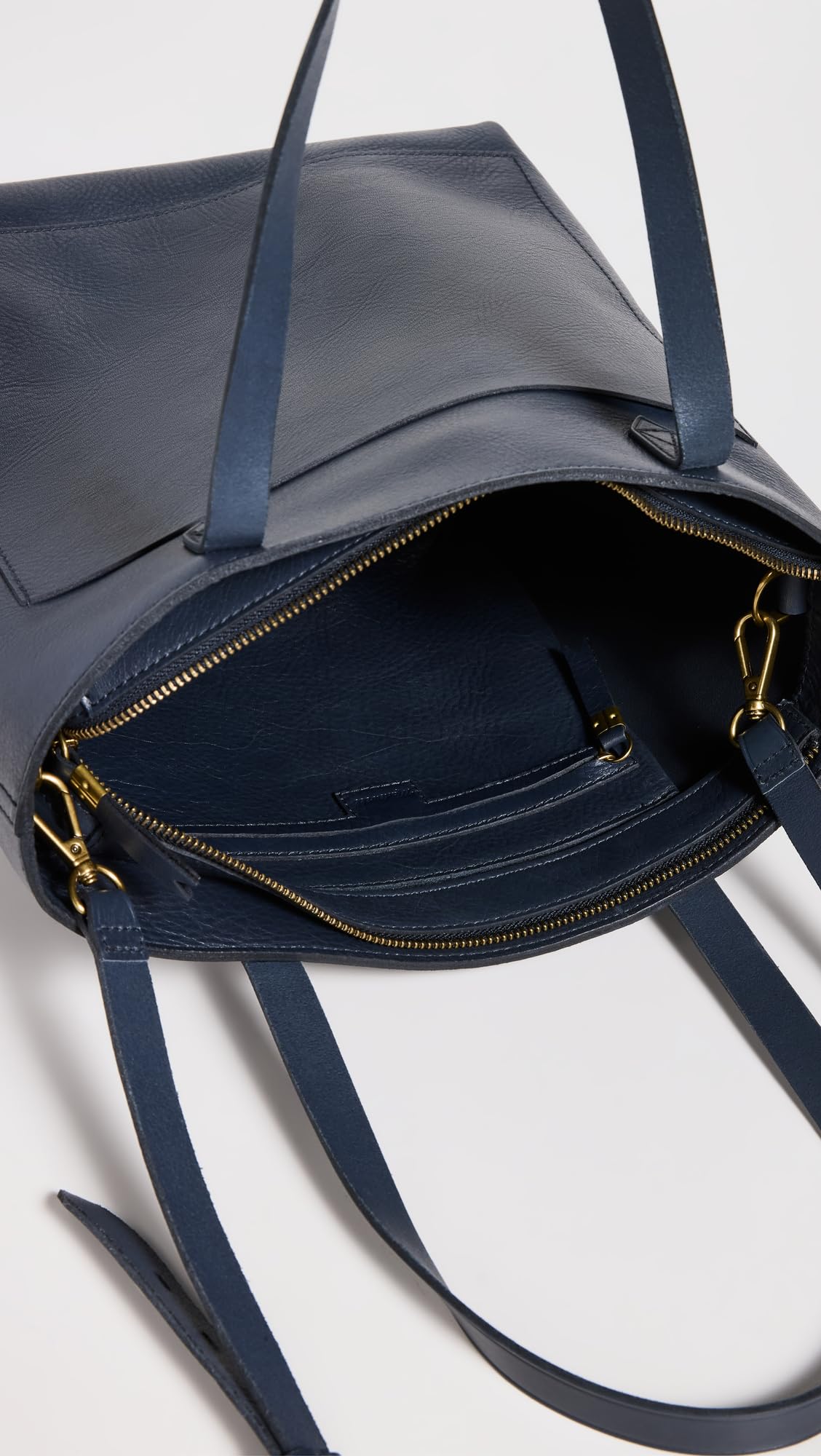 Madewell Women's The Zip-Top Medium Transport Tote, Dark Baltic, Blue, One Size
