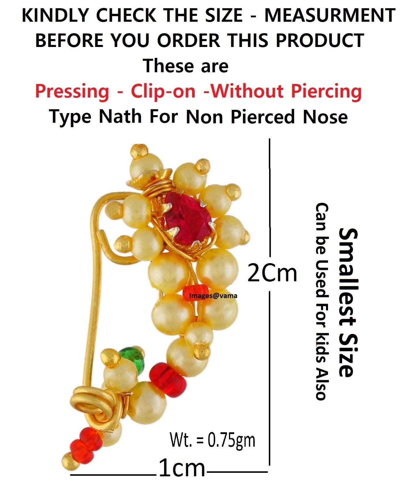 Best Deals Small maharashtrian Nath Adjustable Clip on Nose Ring Without Piercing for Women