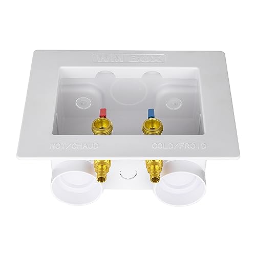 EFIELD Double Drain1/2 Inch PEX Crimp Connection x 3/4 Inch MHT Washing Machine Outlet Box, Pex Crimp Box