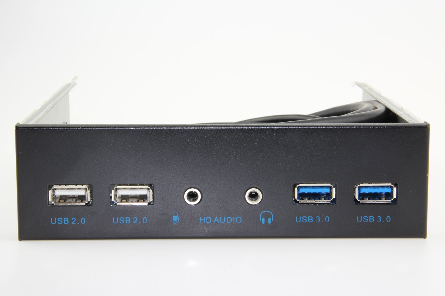 UCEC 5.25 Inch Front Panel USB Hub with 2-Port USB 3.0 & 2-Port USB 2.0 & HD Audio Output Port & Microphone Input Port for Desktop [ 20 Pin Connector & 2ft Adapter Cable]