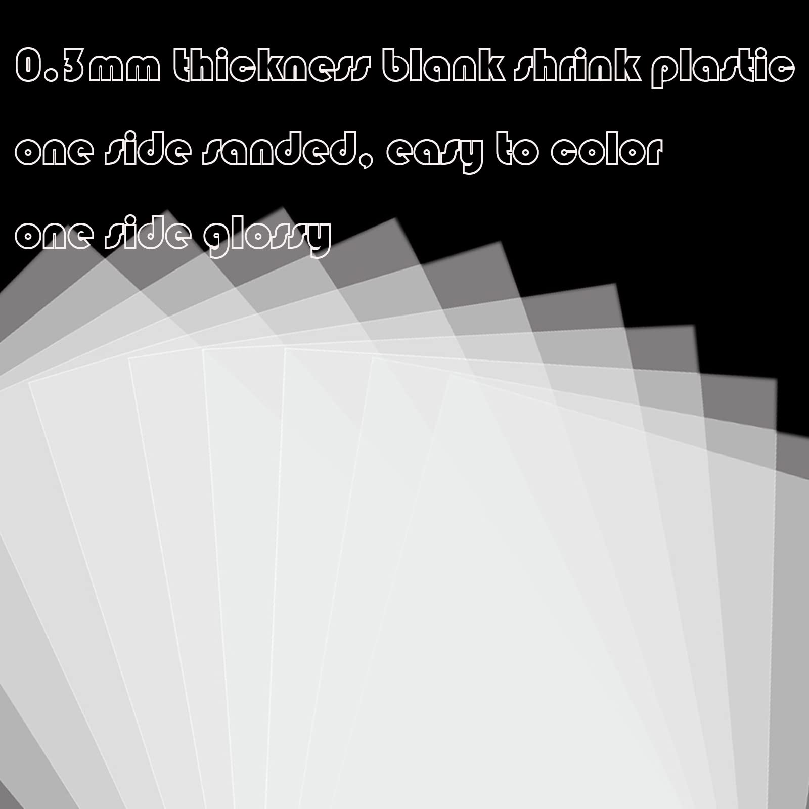 Hslordge 50PC Shrink Plastic Sheets,Shrink Paper Sheets,Shrink Film Sheets,-Semitransparent,8''x5.7'', 0.3mm, Design Your Own Shrink Art Craft